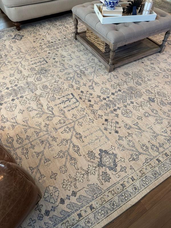 nuLOOM Flora Wool and Cotton 4ft. x 6ft. Slate Blue Area Rug in the ...