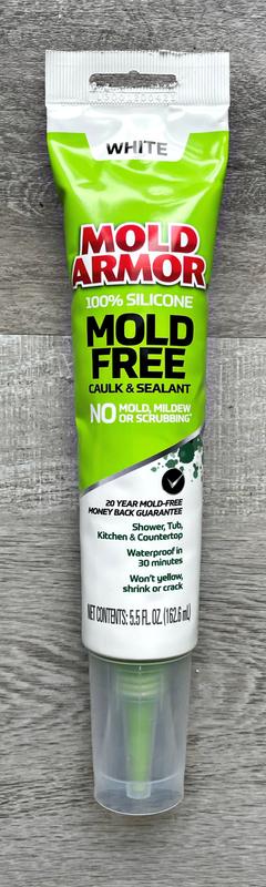 Mold Armor 100% Silicone Mold Free Caulk and Sealant (White), 5.5 Oz ...
