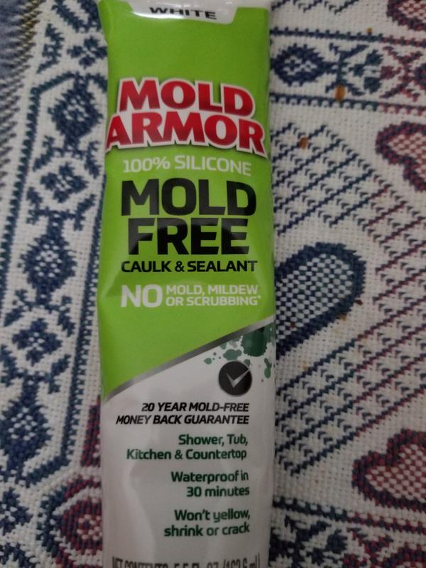 Mold Armor 100% Silicone Mold Free Caulk and Sealant (White), 5.5 Oz ...