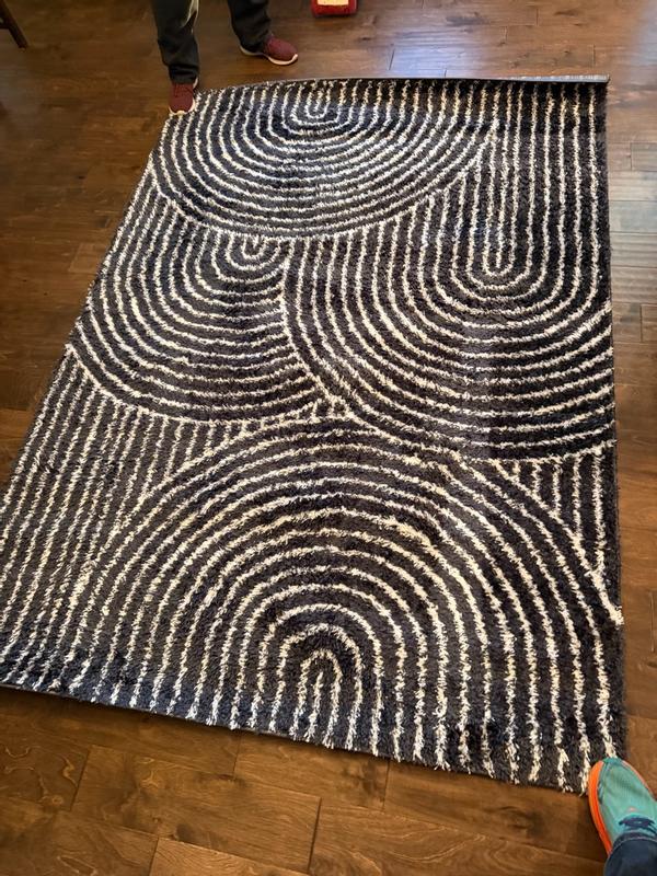 World Rug Gallery Horizon 5 x 7 (ft) Loomed Polyester Anthracite ...