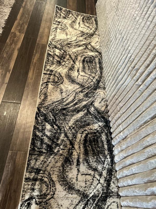 World Rug Gallery Naples 2 x 12 (ft) Flatweave Polypropylene Black ...