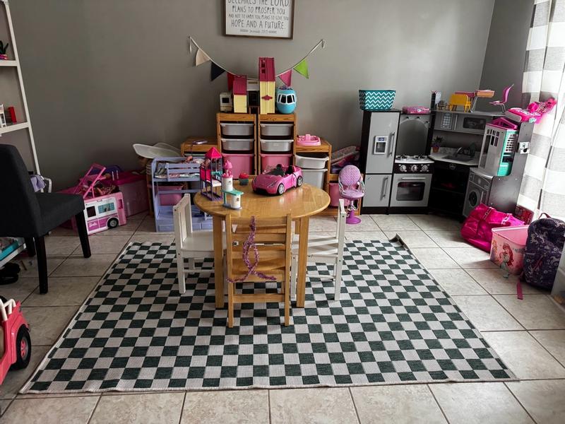 World Rug Gallery Garden 2 x 7 (ft) Flatweave Black Rectangular Indoor ...