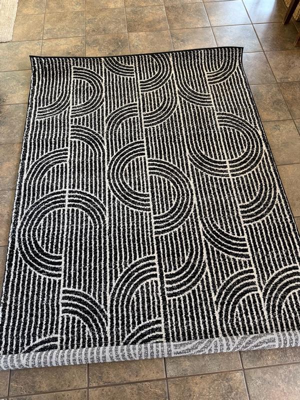World Rug Gallery Kensley 5 x 7 (ft) Flatweave Polypropylene Black ...