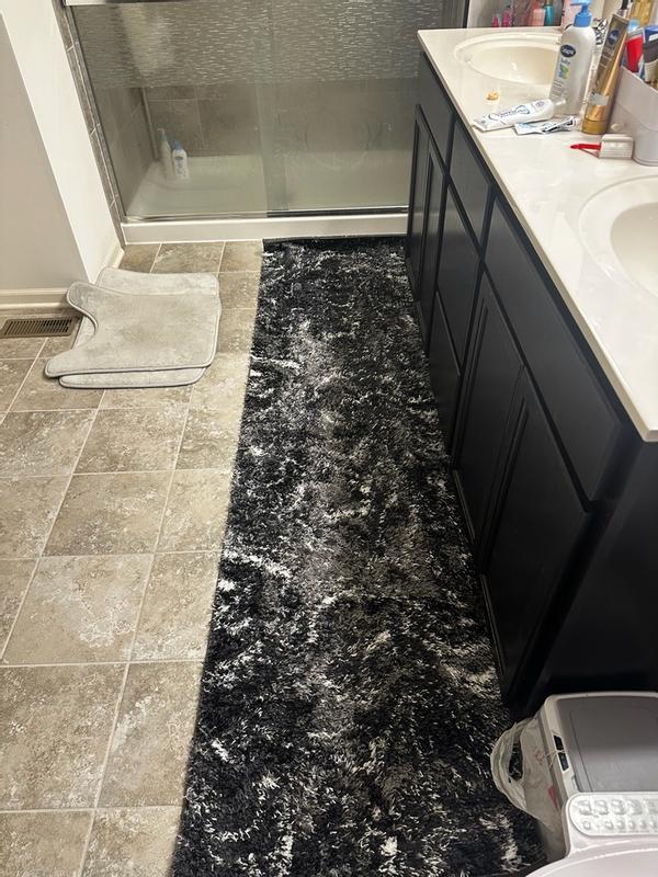 World Rug Gallery Horizon 2 x 8 (ft) Loomed Polyester Anthracite ...