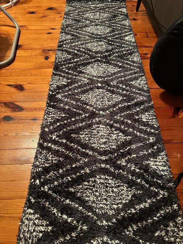 World Rug Gallery Horizon 2 x 8 (ft) Loomed Polyester Anthracite ...
