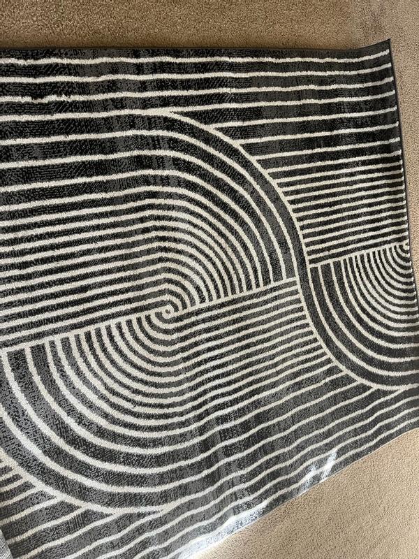 World Rug Gallery Kensley 5 x 7 (ft) Flatweave Black Rectangular Indoor ...