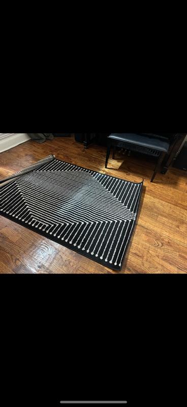 World Rug Gallery Naples 2 x 8 (ft) Flatweave Polypropylene Black ...