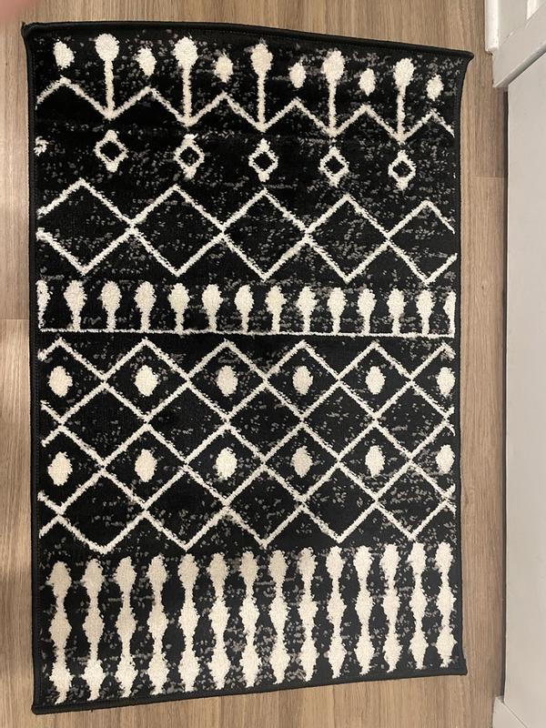 World Rug Gallery Naples 2 x 3 (ft) Flatweave Black Rectangular Indoor ...