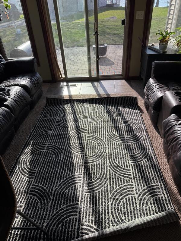 World Rug Gallery Kensley 5 x 7 (ft) Flatweave Polypropylene Black ...
