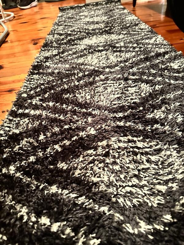 World Rug Gallery Horizon 2 x 8 (ft) Loomed Polyester Anthracite ...