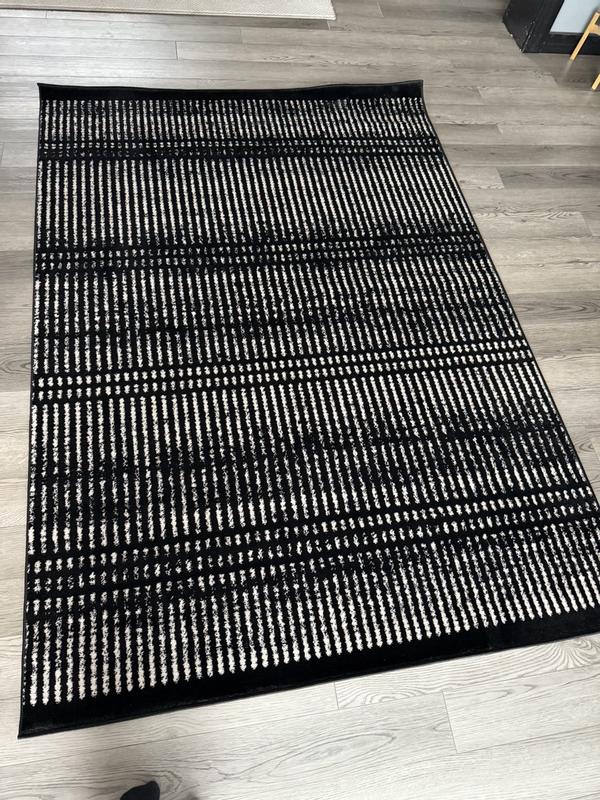World Rug Gallery Kensley 5 x 7 (ft) Flatweave Polypropylene Black ...