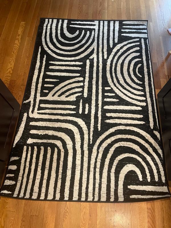 World Rug Gallery Naples 2 x 3 (ft) Flatweave Black Rectangular Indoor ...