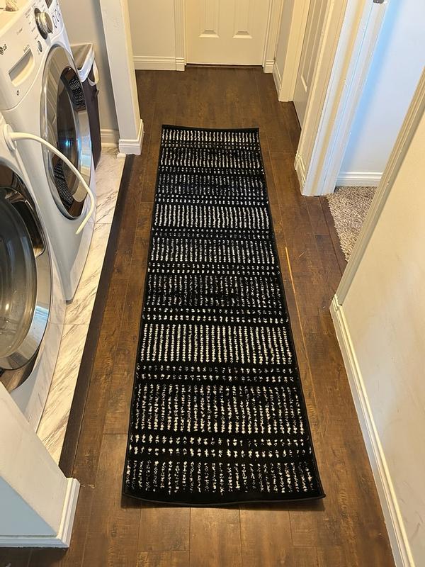 World Rug Gallery Kensley 2 x 7 (ft) Flatweave Polypropylene Black ...
