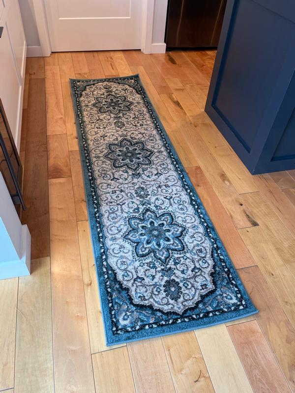 World Rug Gallery Kensley 2 x 7 (ft) Flatweave Polypropylene Blue ...