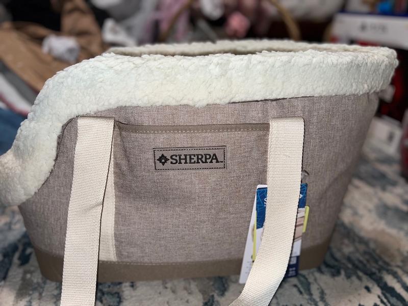 Sherpa Tan Luxe Tote Fashionable Pet Carrier, Medium | Petco