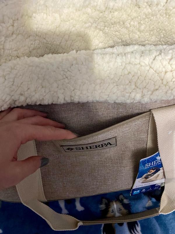 Sherpa Tan Luxe Tote Fashionable Pet Carrier, Medium | Petco