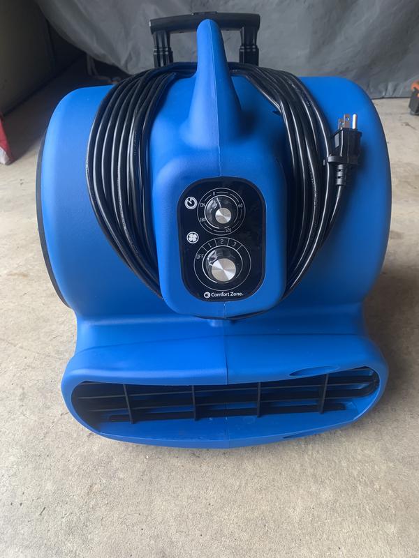 Comfort Zone 11-in 120-Volt 3-Speed High Velocity Indoor Blue Floor Fan ...