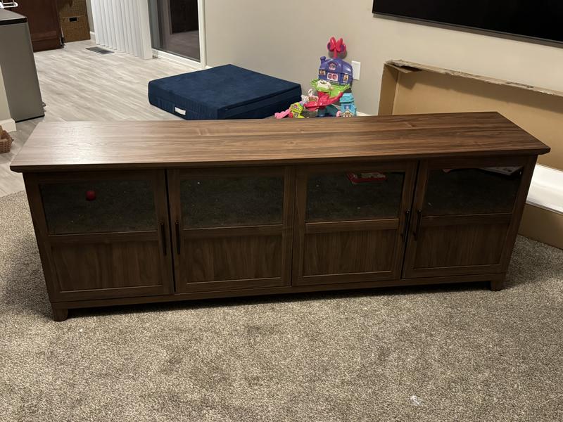 Walker Edison Transitional Dark Walnut 70-in W TV stand ( Accommodates ...