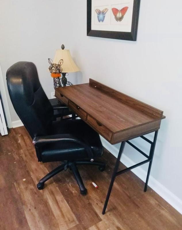 Walker Edison 42-in Brown Writing desk in the Desks department at Lowes.com