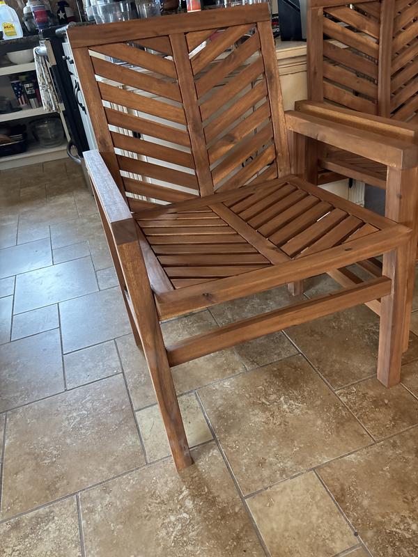 Walker Edison Set of 2 Brown Wood Frame Stationary Conversation Chair ...
