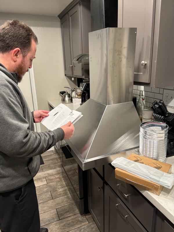 DIVAN 30in 400CFM Convertible Wall Mount Black Stainless Range Hood ...