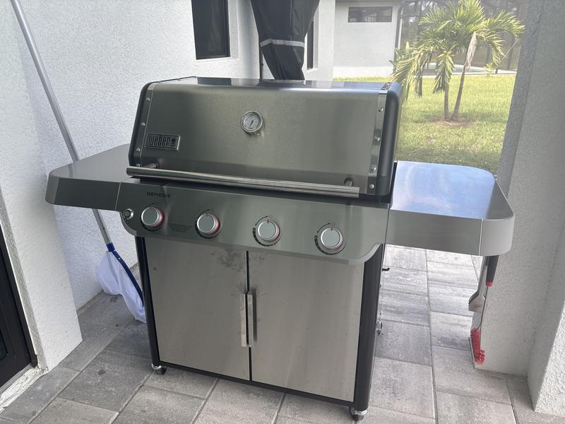 Weber Genesis S-415 Stainless Steel 4-Burner Liquid Propane Gas Grill ...
