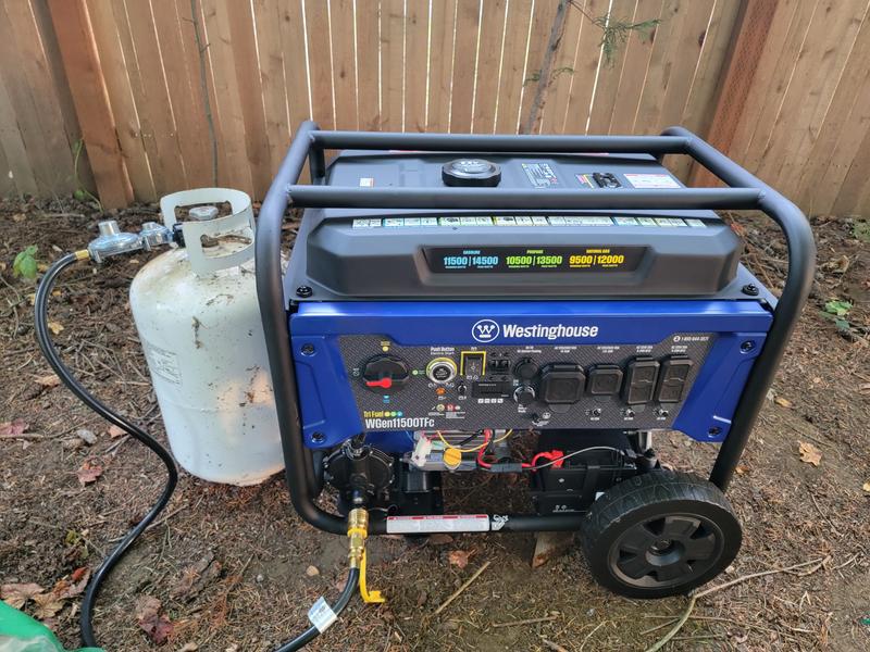 Westinghouse 14,500/11,500-Watt Tri-Fuel Portable Generator, CO Sensor ...