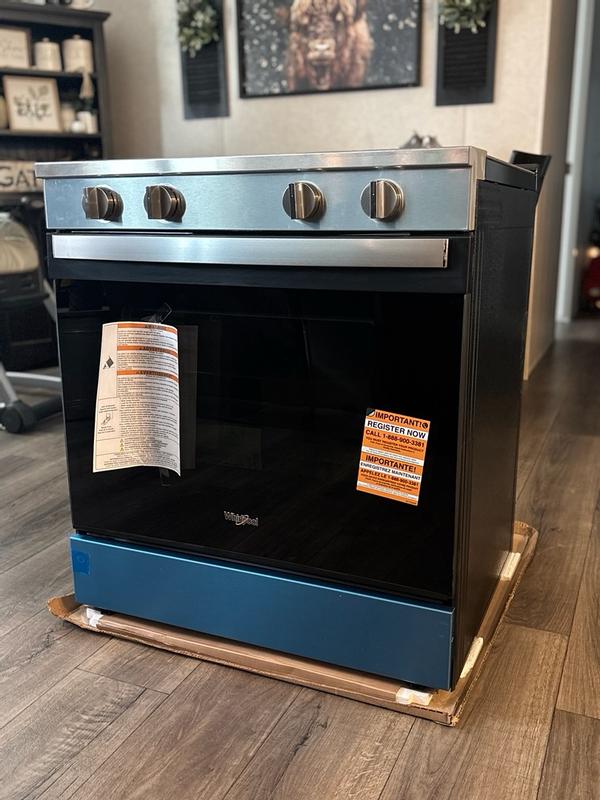 Whirlpool 30-in Glass Top 4 burners 5.3-cu ft Slide-In Electric Range ...
