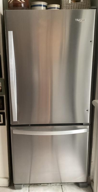 Whirlpool 18.7-cu ft Bottom-Freezer Refrigerator with Ice Maker (Stainless Steel) ENERGY STAR ...