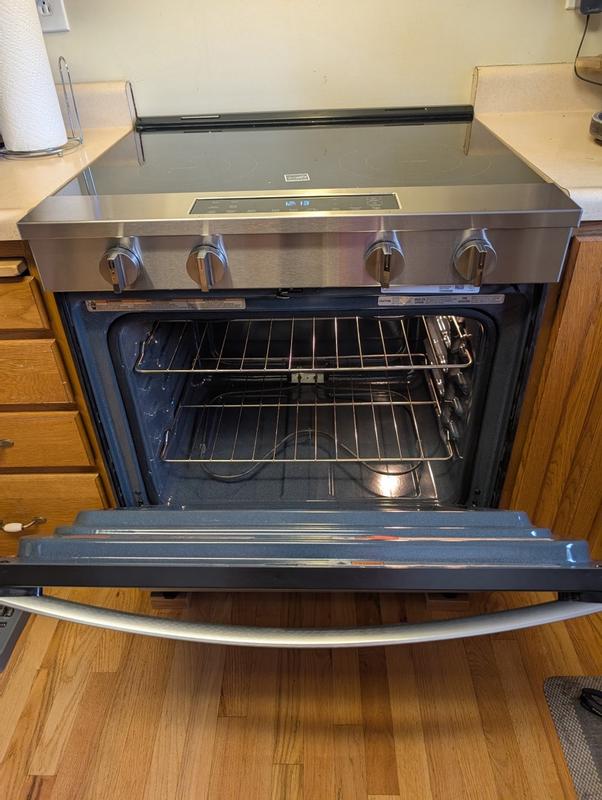 Whirlpool 30-in Glass Top 4 burners 5.3-cu ft Slide-In Electric Range ...