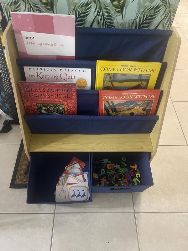 Wildkin Natural Sling Bookshelf with Blue Canvas - Macy's