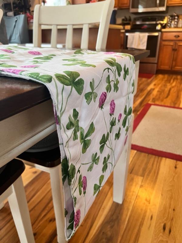 Martha Stewart Clover Meadow Reversible Table Runner 14" x 72" - Macy's