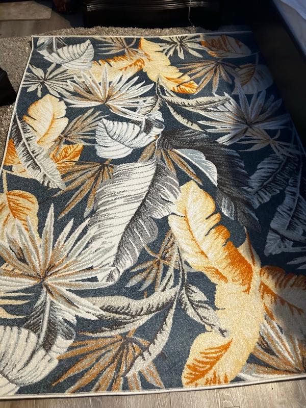 Tommy Bahama ABACO 5 X 7 (ft) Dark Blue Indoor/Outdoor Floral/Botanical ...