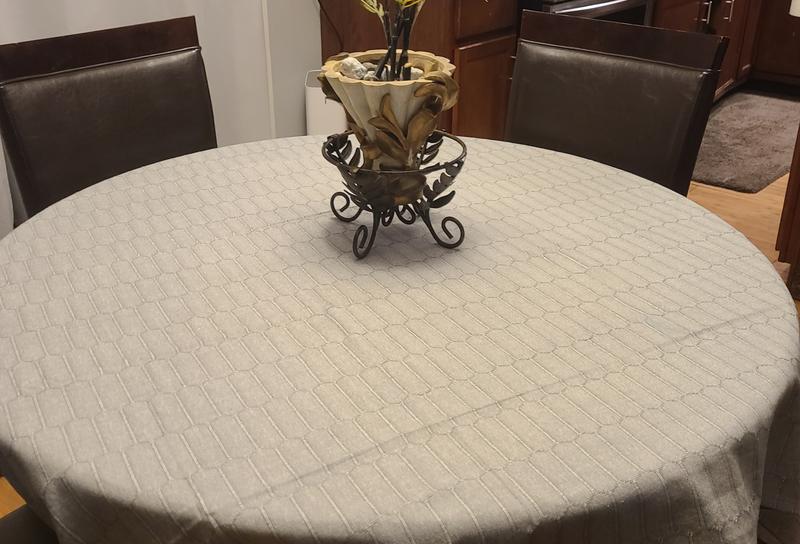 Martha Stewart Beige Cotton Round Tablecloth in the Serveware ...