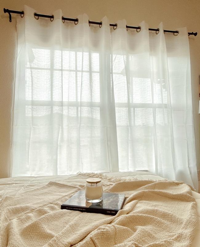 Exclusive Home 108-in Black pearl Light filtering Grommet Curtain panel ...