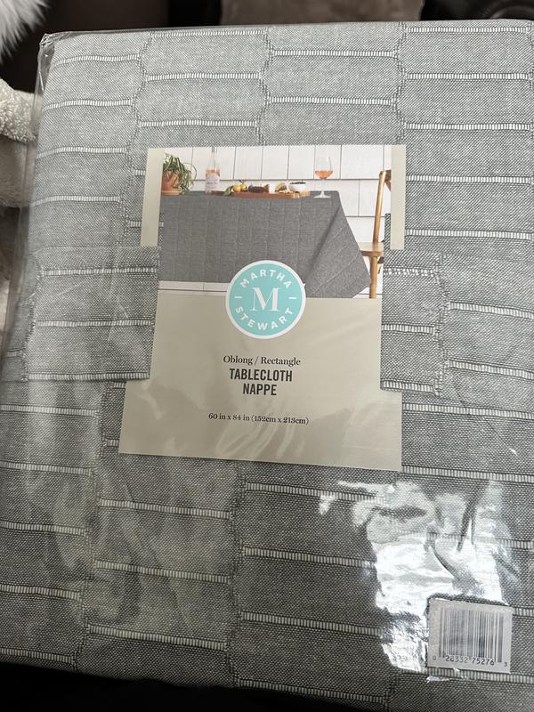 Martha Stewart Blue Cotton Round Tablecloth - Durable and Colorfast ...