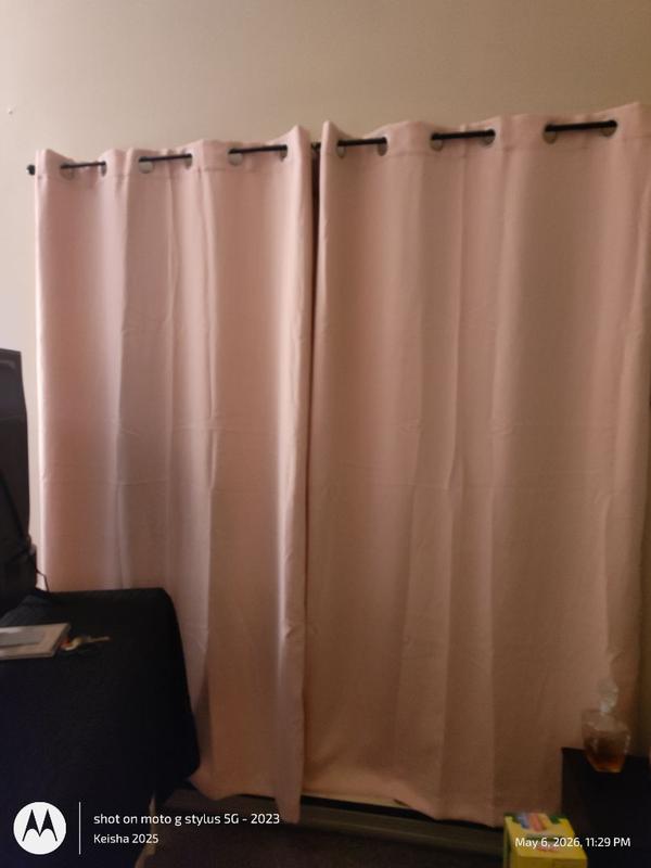 Exclusive Home 84-in Blush Room darkening Interlined Grommet Curtain ...