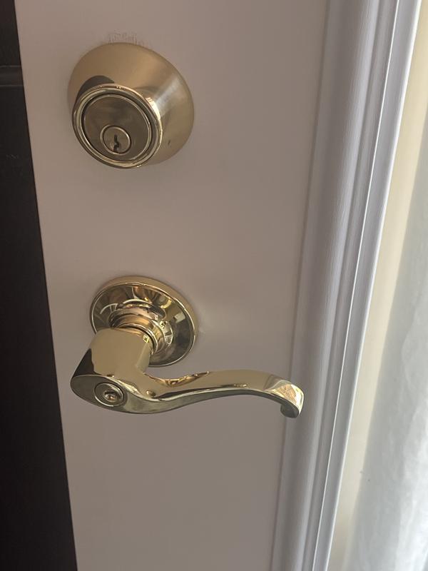 Design House Scroll Polished Brass Exterior Keyed Entry Door Handle ...