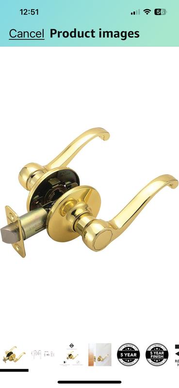 Design House Scroll Polished Brass Exterior Keyed Entry Door Handle ...