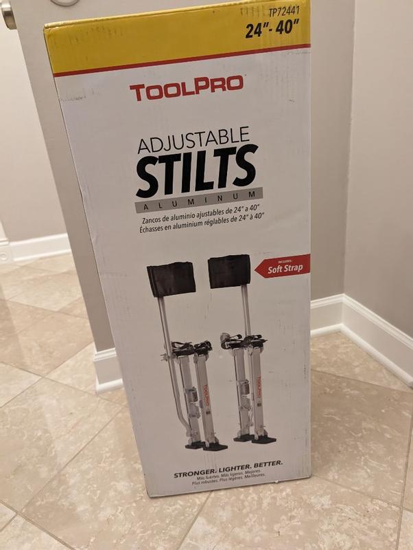 ToolPro 24-Inches to 40-Inches Aluminum Drywall stilts in the Drywall Stilts department at Lowes.com