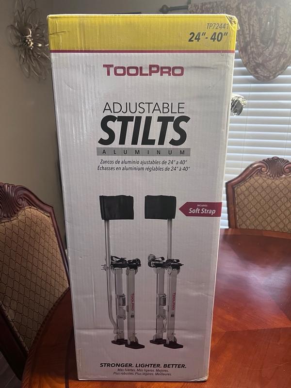ToolPro 24-Inches to 40-Inches Aluminum Drywall stilts in the Drywall Stilts department at Lowes.com