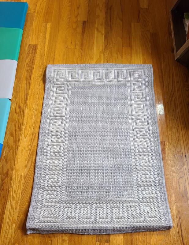 Tayse Eco 2 X 3 (ft) Gray Indoor/Outdoor Border Coastal Throw Rug ...