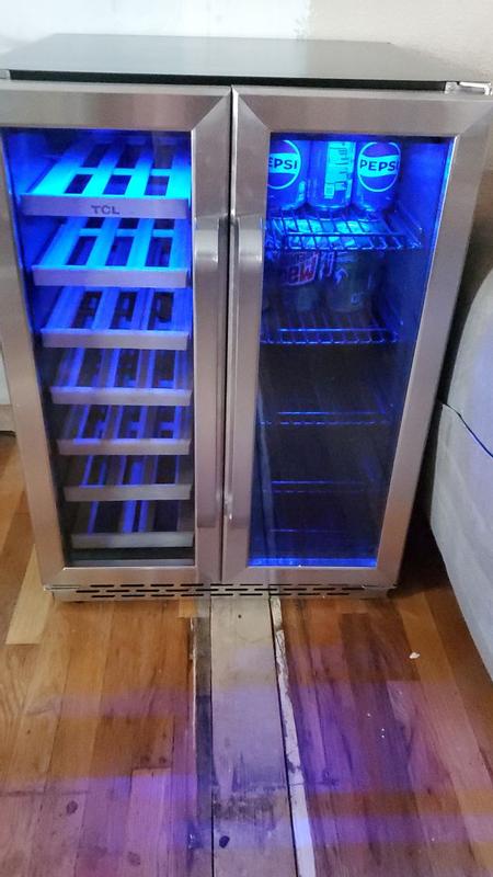 TCL 23.4-in W 20-Bottles Stainless Steel Dual Zone Cooling Built-In ...