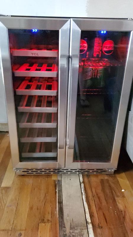 TCL 23.4-in W 20-Bottles Stainless Steel Dual Zone Cooling Built-In ...