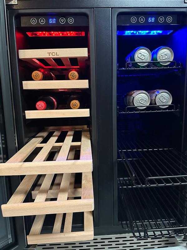 TCL 23.4-in W 20-Bottles Stainless Steel Dual Zone Cooling Built-In ...