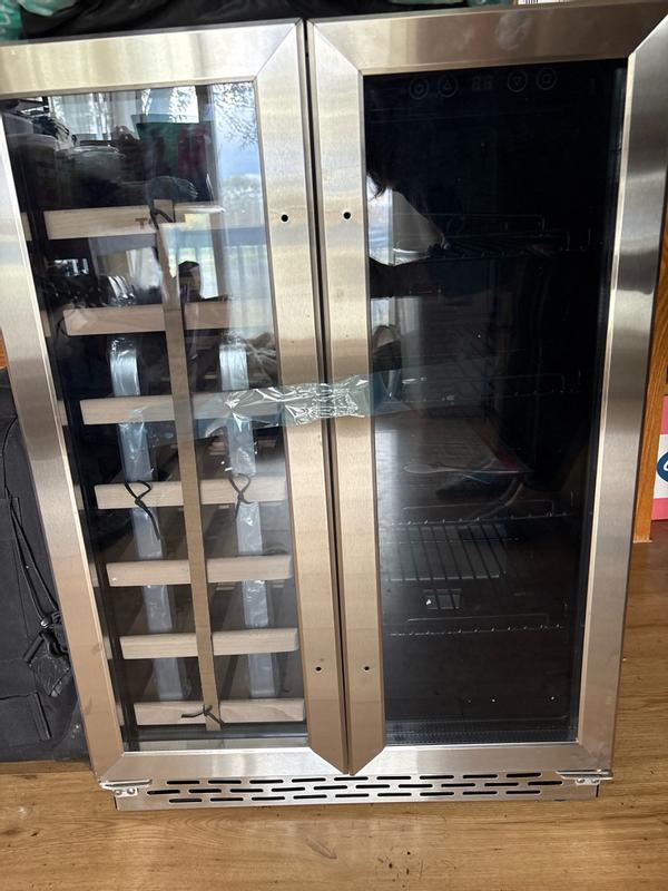 TCL 23.4-in W 20-Bottles Stainless Steel Dual Zone Cooling Built-In ...