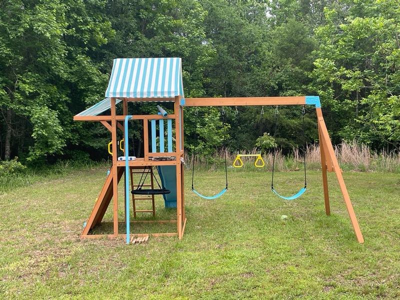 Teamson Kids SwingScape Residential Wood Swing set with 4 Swings and ...