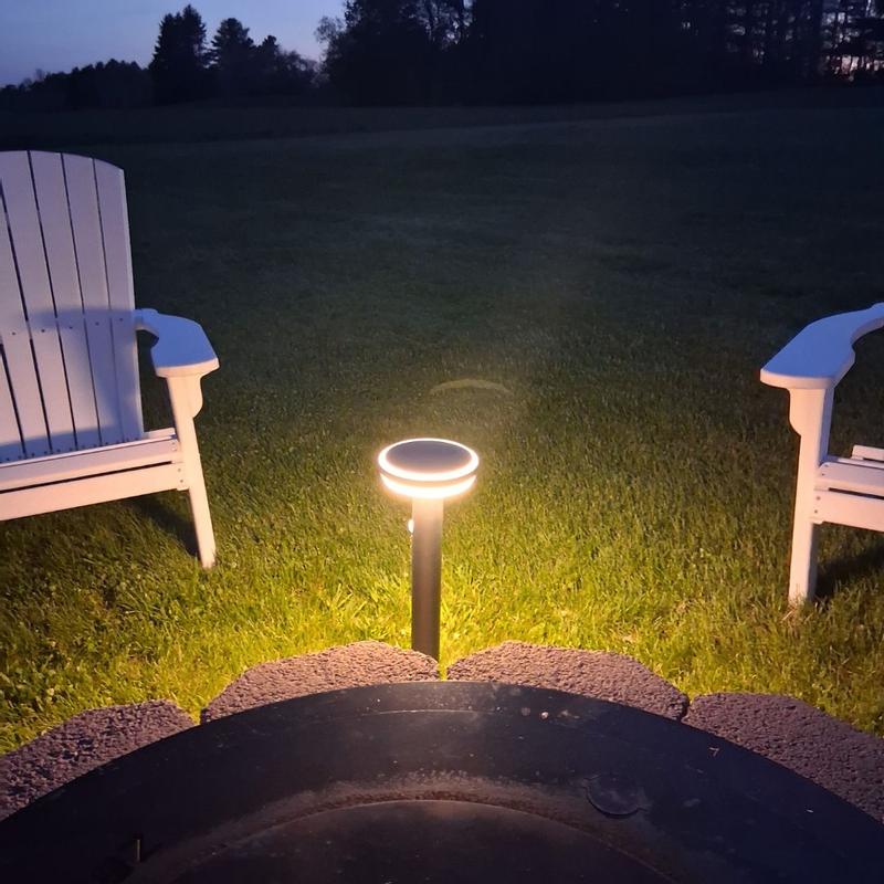 Techko Outdoor Solar Aluminum Round Pathway Light with Motion Detection ...