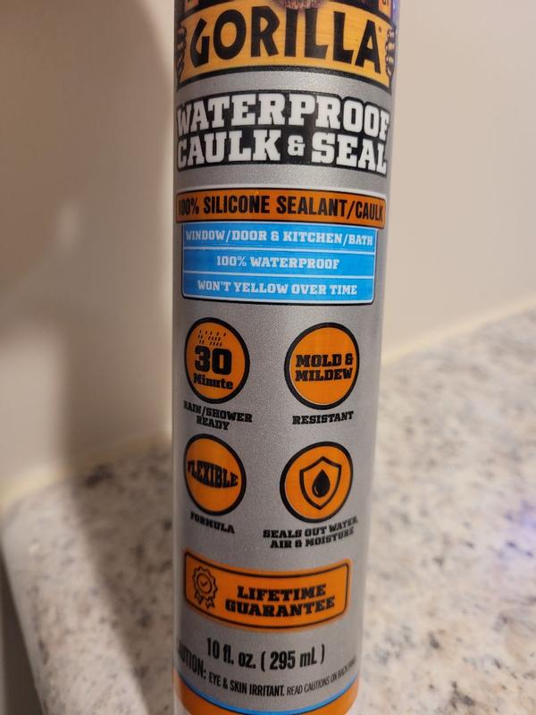 Gorilla Waterproof Caulk and Seal 10-oz Multi-use Clear Silicone Caulk ...