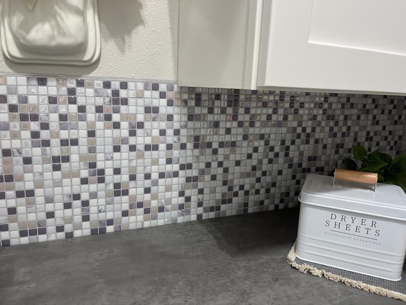 Smart Tiles Bellagio Keystone 10.06 in. X 10 in. Peel and Stick Backsplash for Kitchen, Bathroom ...